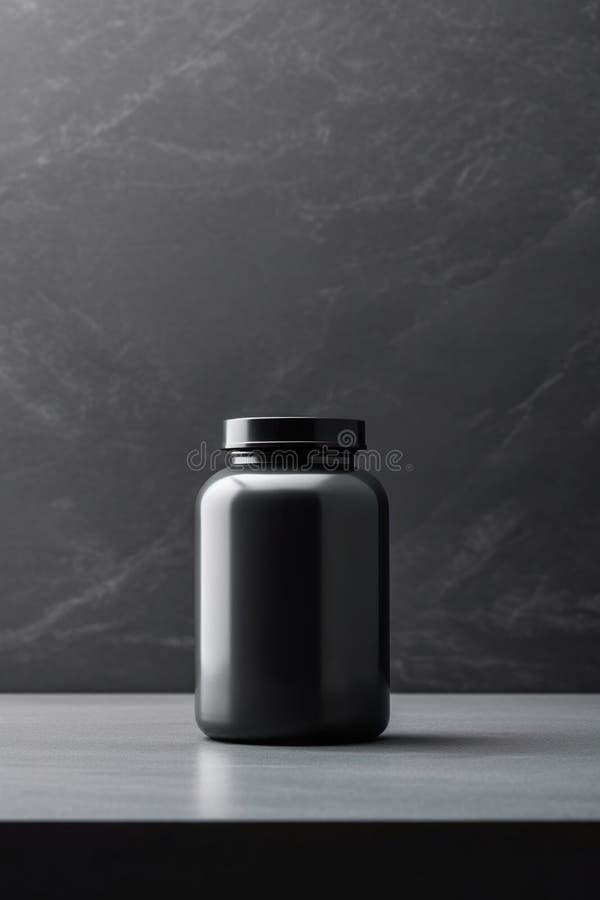 A Black Jar Sitting on Top of a Table. Generative AI Image. Stock ...