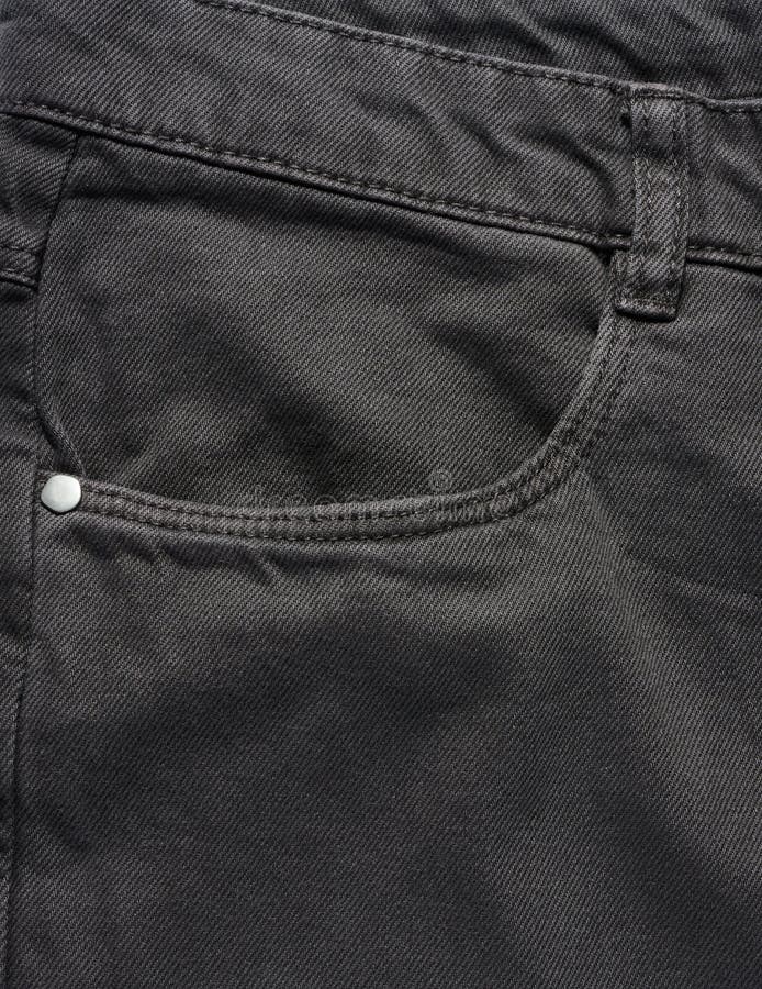 Black Jeans Front Pocket with Buttons, Close Up Stock Photo - Image of ...