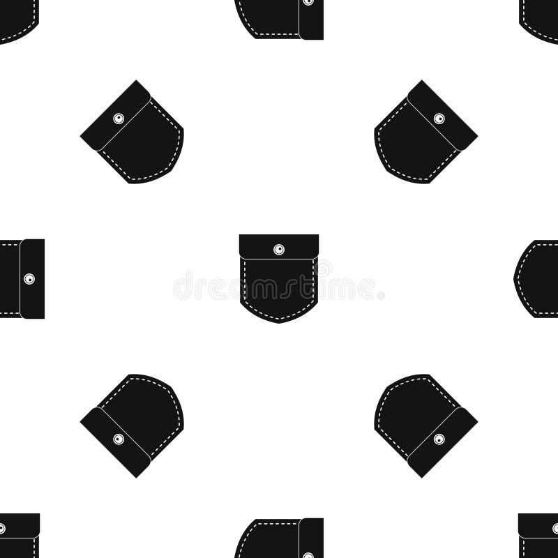 Black Jeans Pocket Icons Set Flat Stock Vector - Illustration of ...