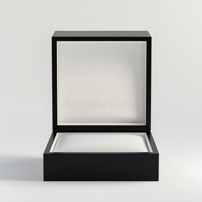 Black Jewelry Box with White Interior for Elegant Display Stock Photo ...