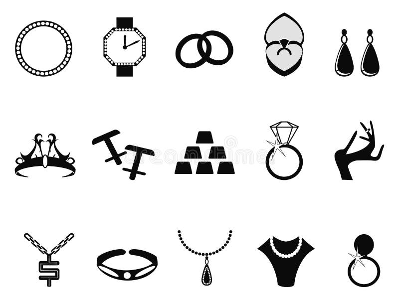 Jewelry Icons Flat stock vector. Illustration of golden - 41697733