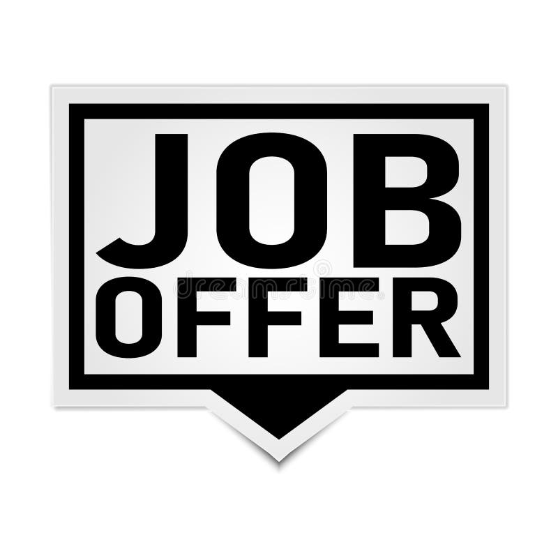 Black Job Offer Realistic,Sticker and Tag Vector Illustration Stock ...