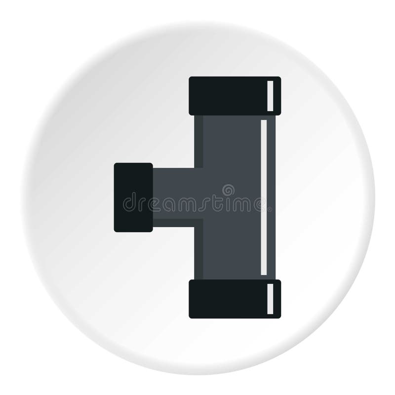 Black Joint T Pipe Connection Icon Circle Stock Vector - Illustration ...