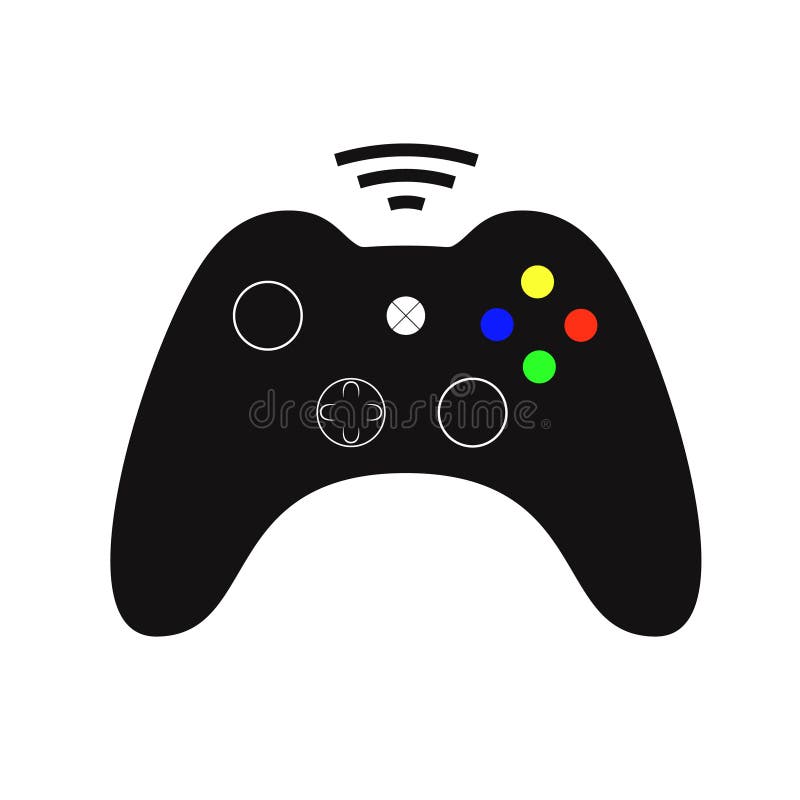 Black Joystick. Simple Gaming Controller Illustration Stock Vector ...