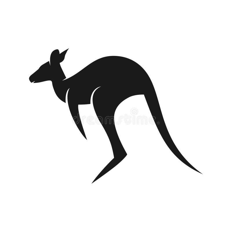 Black kangaroo logo stock vector. Illustration of mammal - 142031949