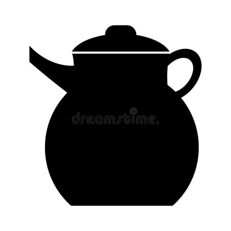 Black Kettle Front View, Graphic Stock Illustration - Illustration of ...