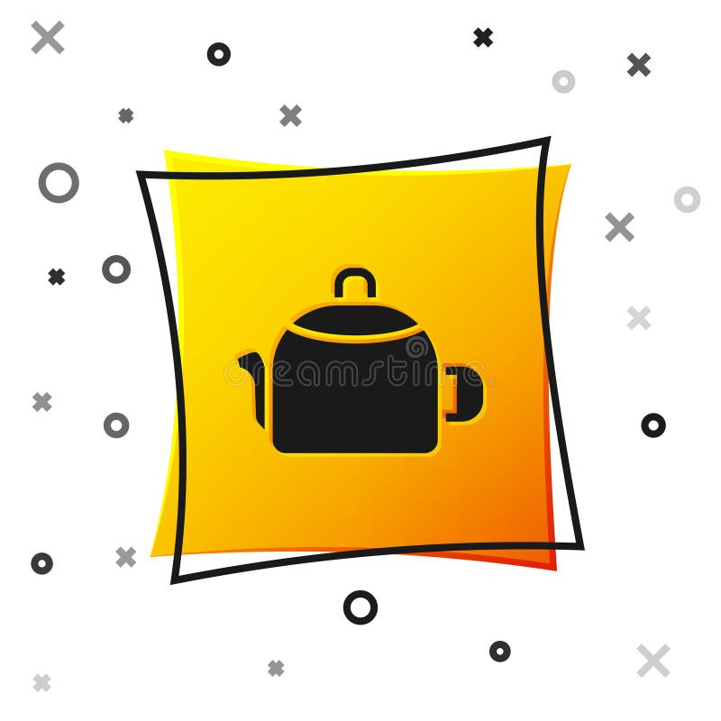 Black Kettle with Handle Icon Isolated on White Background. Teapot Icon ...
