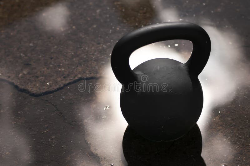 Black Kettlebell stock image. Image of object, health - 31175335