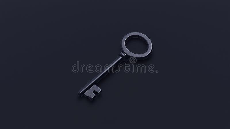 A Black Key on a Black Background. Stock Image - Image of downward ...