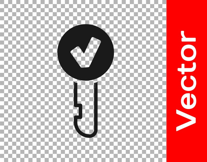 Black Key Icon Isolated on Transparent Background. Vector Stock Vector ...