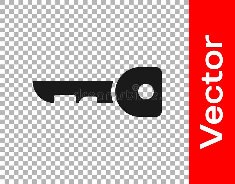 Black Key Icon Isolated on Transparent Background. Vector Illustration ...