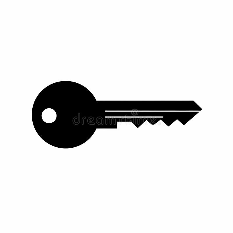 Simple black key symbol stock illustration. Illustration of organ ...