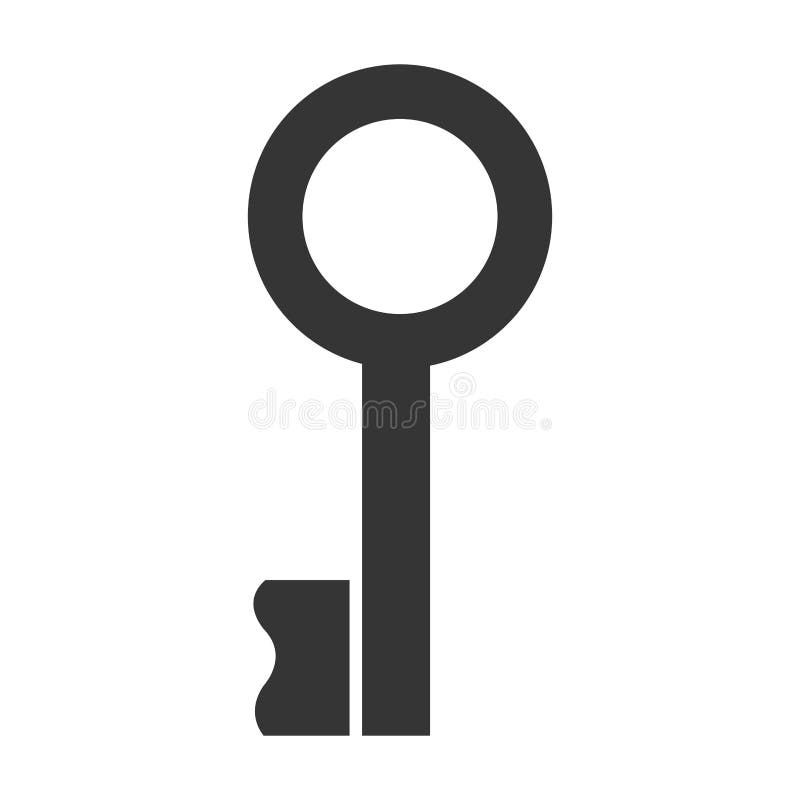 Black Key Lock with Circle, Graphic Stock Illustration - Illustration ...