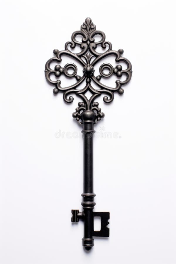 A Black Key with an Ornate Design on it. Stock Illustration ...