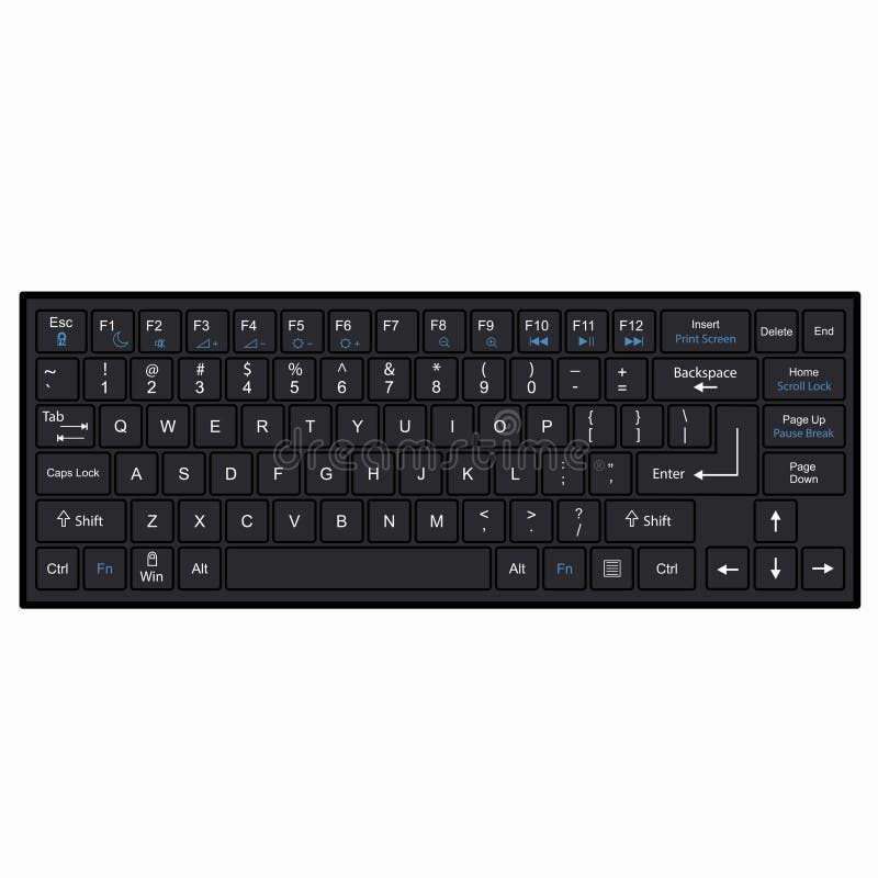 Black Computer Keyboard Adjustable Vector Art Office Graphic Tech ...