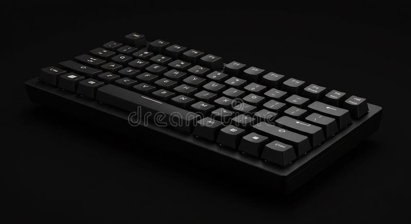 Black Keyboard Close-up on Black Background for Computer Accessory ...