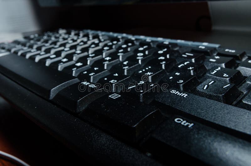 Black keyboard close up stock photo. Image of design - 168066628