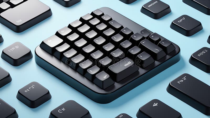 Black Keyboard with Detached Keys Stock Illustration - Illustration of ...