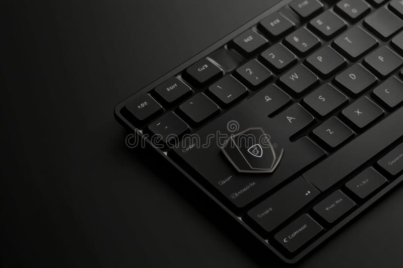 The Black Keyboard Displays a Shield Icon Illustrating a Focus on ...
