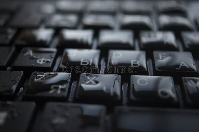 Black keyboard stock photo. Image of water, data, computer - 170619450