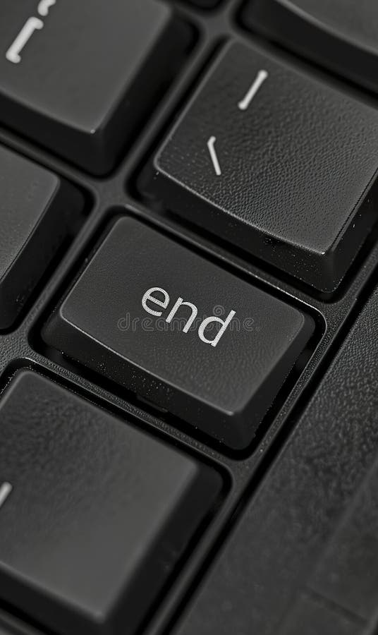 A Black Keyboard with the "End" Key Symbolizing the End of Work Stock ...