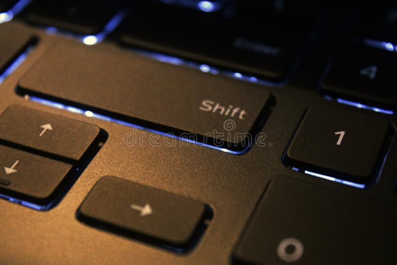 Black Keyboard Focused on Shift Key & Arrows Stock Image - Image of ...