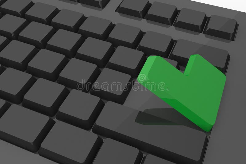 Black Keyboard with Green Key Stock Illustration - Illustration of ...