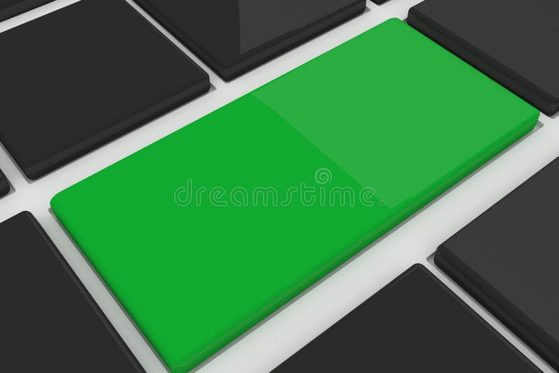 Black Keyboard with Green Key Stock Illustration - Illustration of high ...