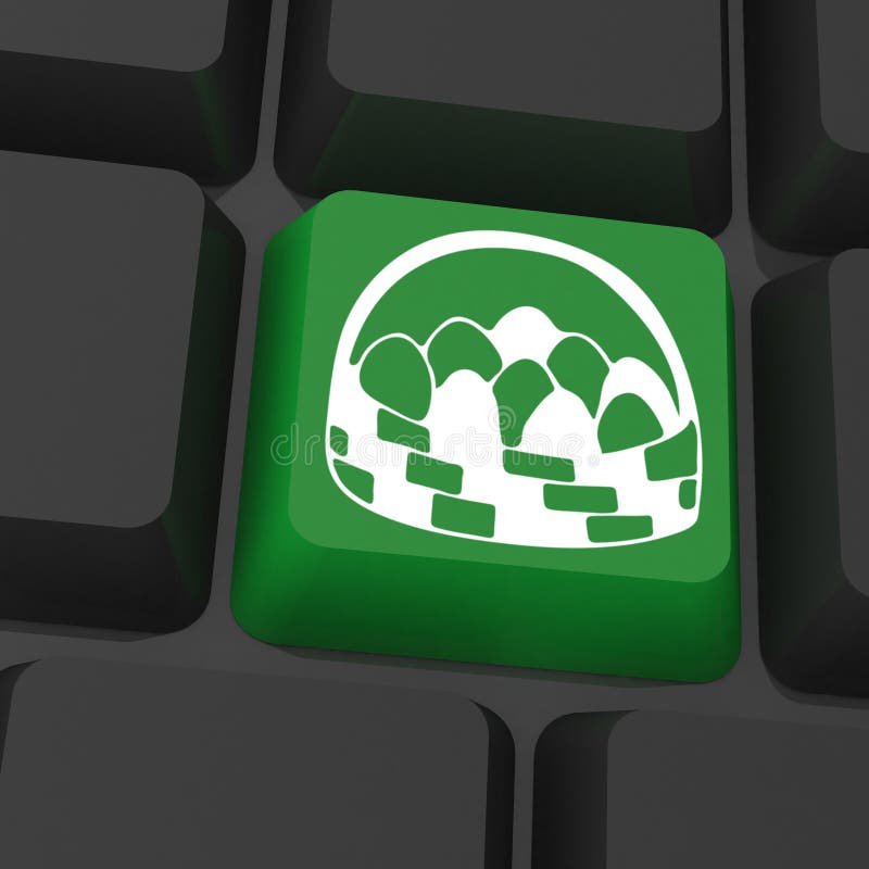 Black Keyboard with Green Key Stock Illustration - Illustration of ...