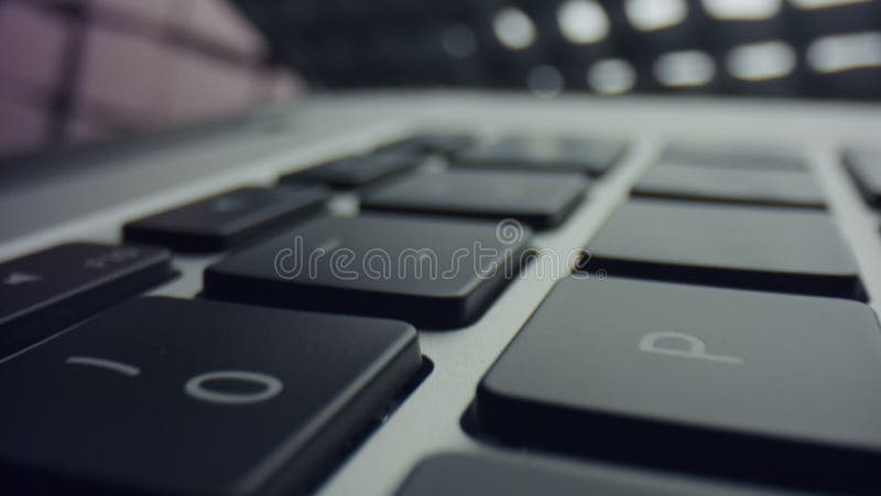 Black Keyboard of Grey Laptop Computer. Modern Laptop Computer with ...