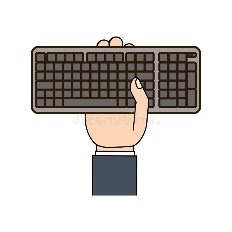 Black Keyboard in the Hand Icon Image Stock Illustration - Illustration ...