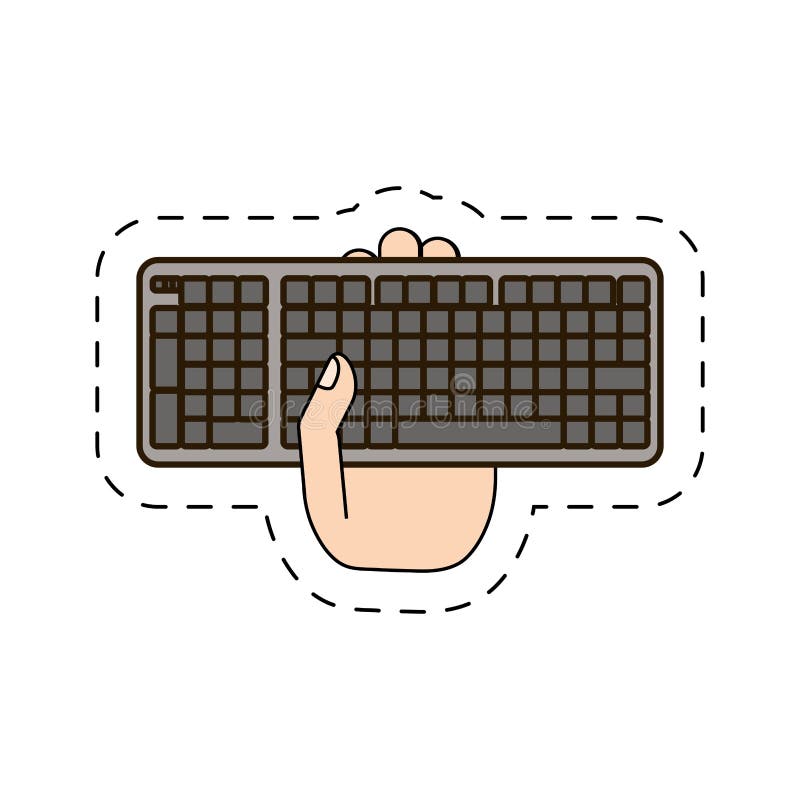 Black Keyboard in the Hand Icon Image Stock Illustration - Illustration ...