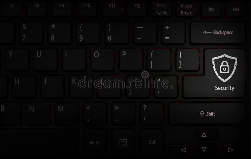 Keyboard whit key security stock photo. Image of viruses - 132030104