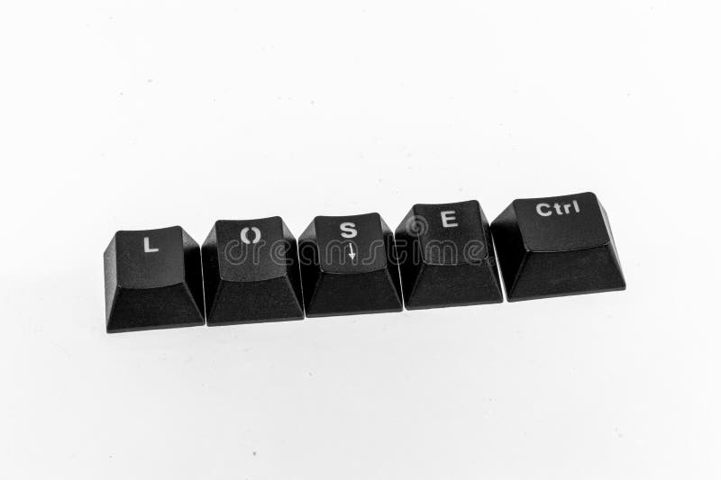 Black Keyboard Keys Spelling LOSE CTRL on White Background Stock Photo - Image of digital ...