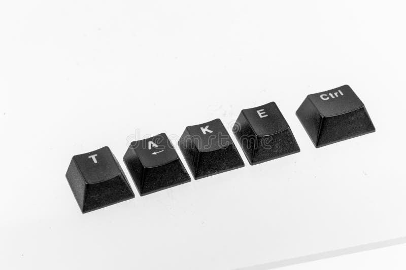 Black Keyboard Keys Spelling Take Ctrl White Background Stock Photos ...