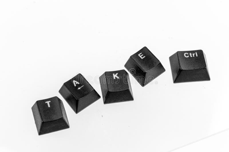 Black Keyboard Keys Spelling TAKE CTRL on White Background Stock Image ...