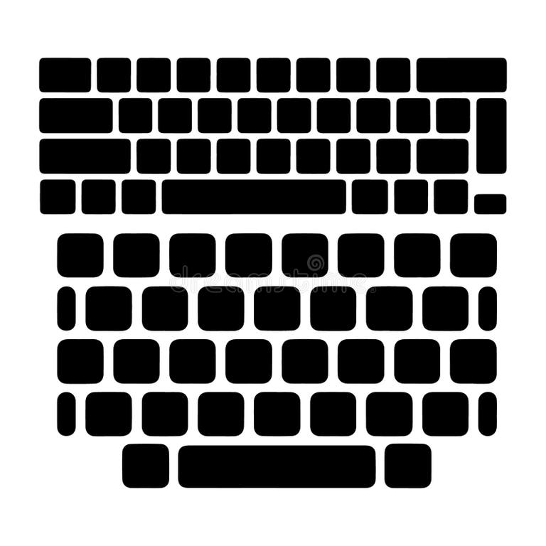 Black Keyboard Layout on White Background Technology Stock Illustration ...