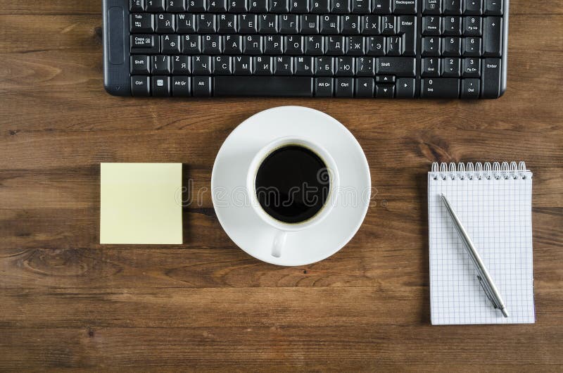 Black Keyboard, and Office Supplies Stock Image - Image of full ...