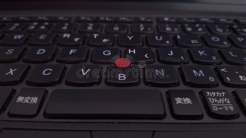 Black Keyboard with Red Circle in the Middle Stock Photo - Image of ...