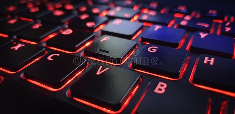 Black Keyboard with Red Light Stock Photo - Image of keyboard, white ...