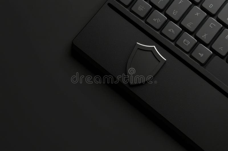 The Black Keyboard Showcases a Prominent Shield Icon that Represents ...