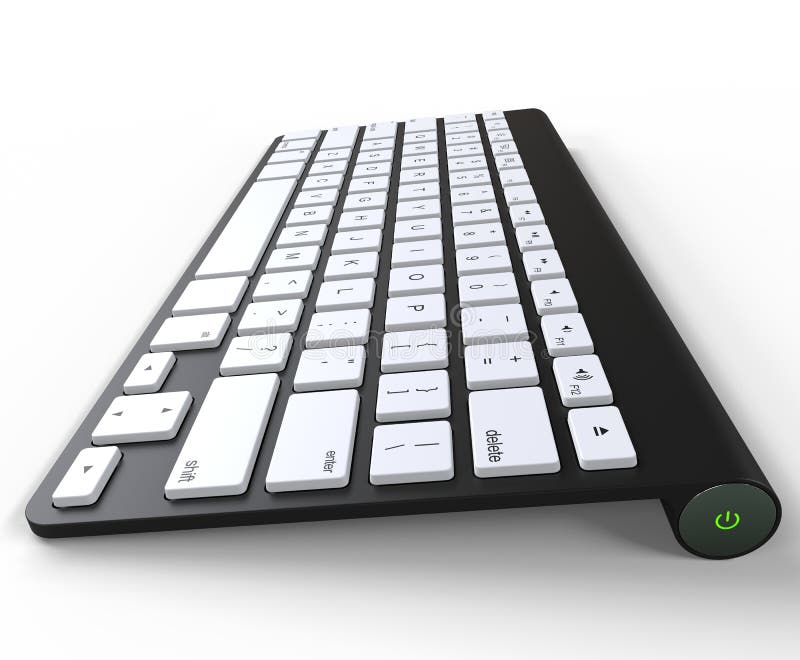 Black keyboard - side view stock illustration. Illustration of ...