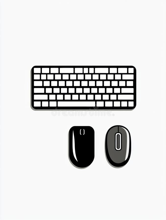 Sleek Black Keyboard Minimalist Design White Background Workstation ...