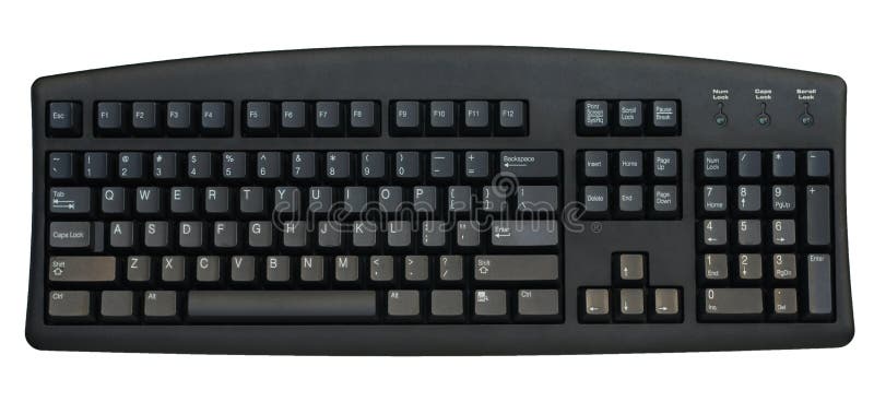 Black Keyboard on a White Background Stock Image - Image of ...