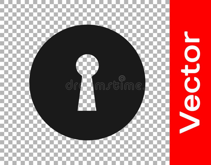 Black Keyhole Icon Isolated on Transparent Background. Key of Success ...