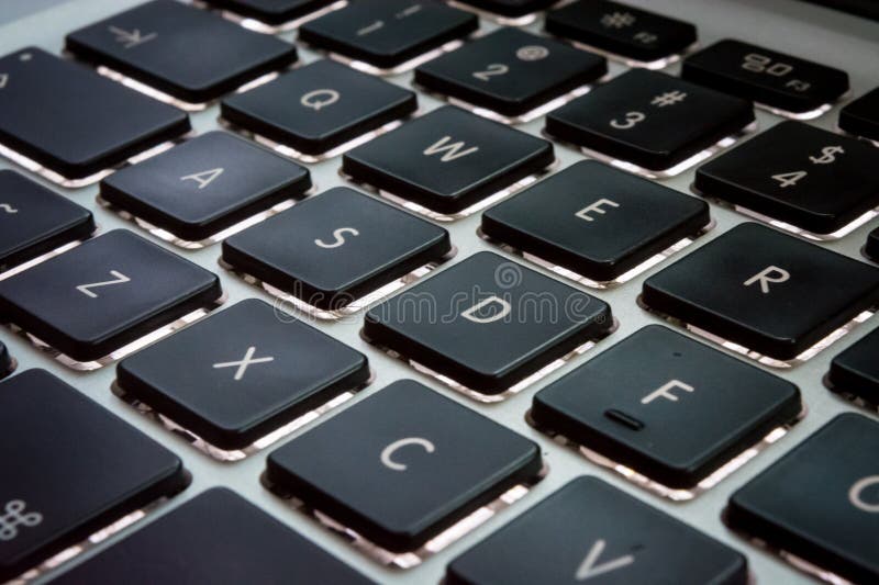 Black Keys on Computer Keyboard Stock Image - Image of interior ...