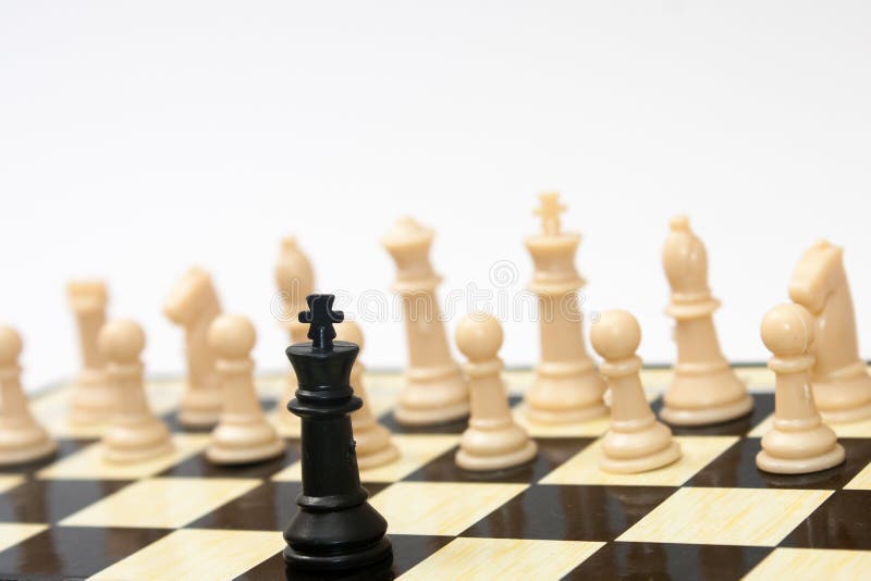 White And Black Chess Figures On Board. Chess Game Position. Black And ...