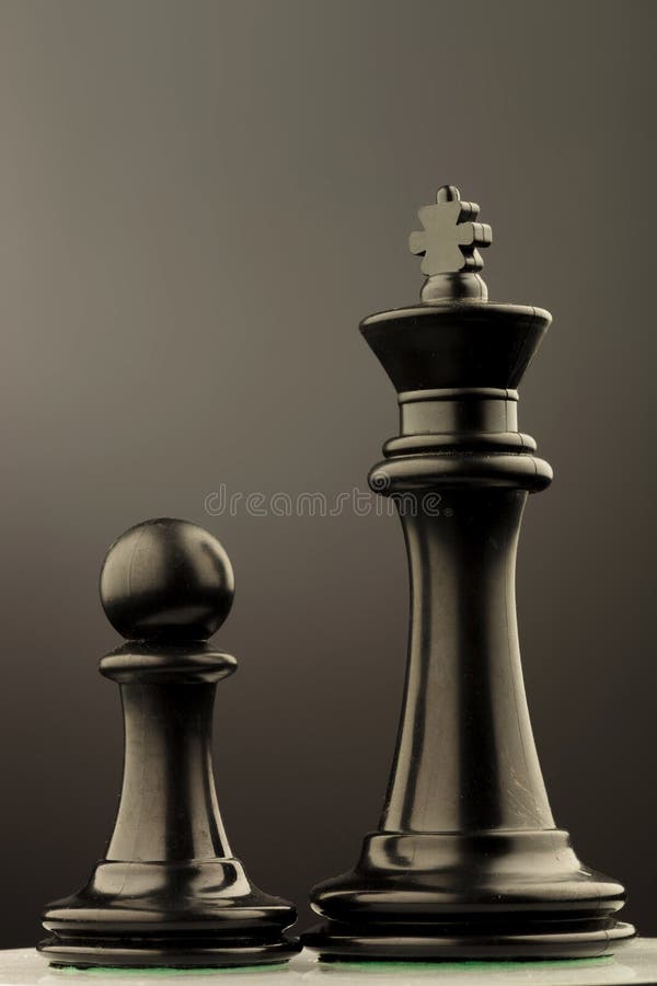 Black King and Pawn of Chess Stock Photo - Image of playing, patience ...