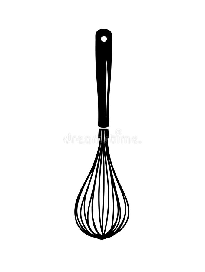 Black Kitchen Whisk Vector Illustration for Culinary Design or Craft ...