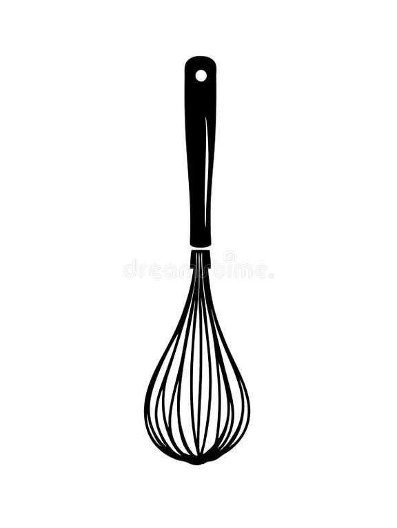 Black Kitchen Whisk Vector Illustration for Culinary Design or Craft ...